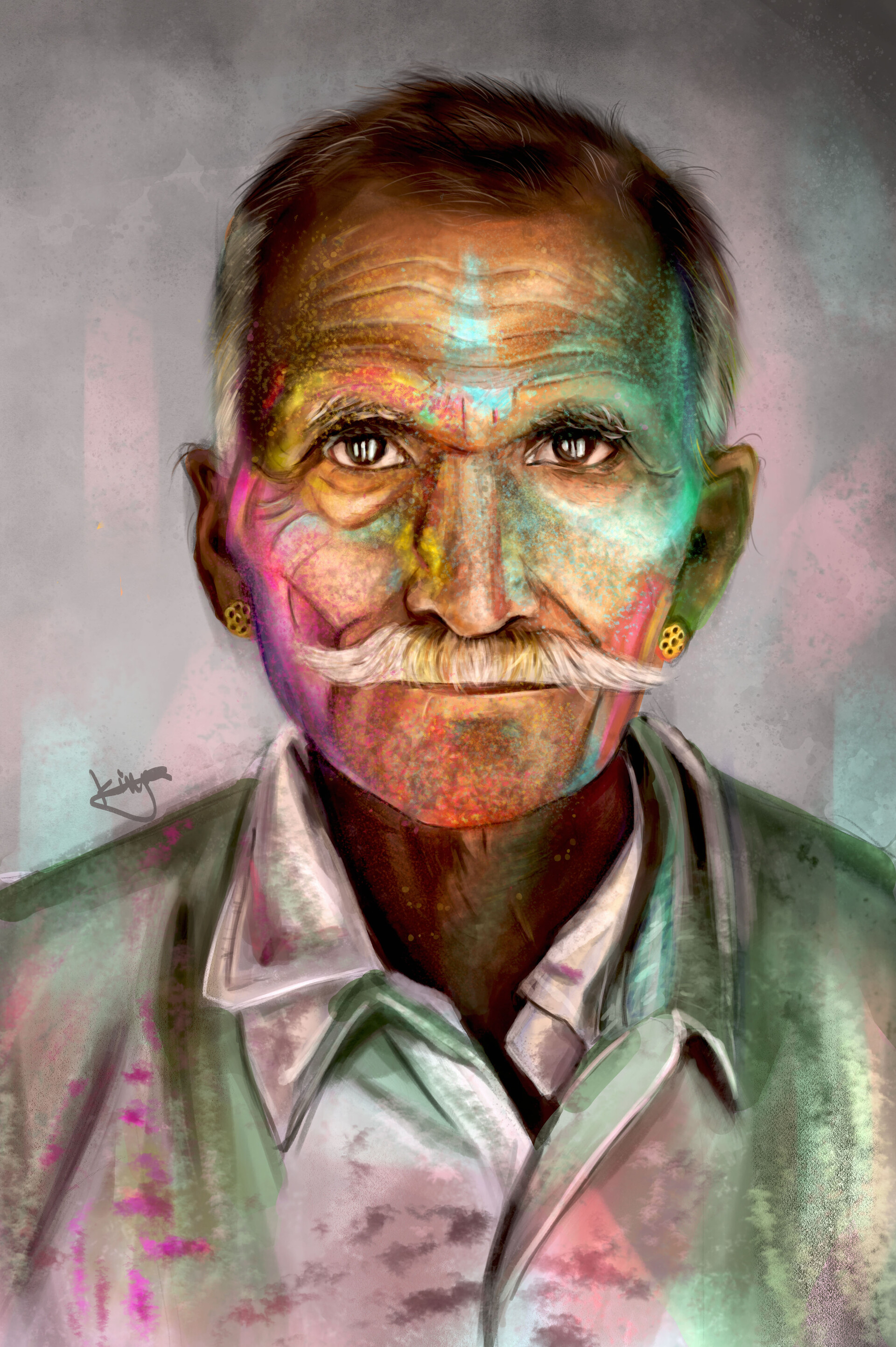 ArtStation - Painted Man portrait photo study
