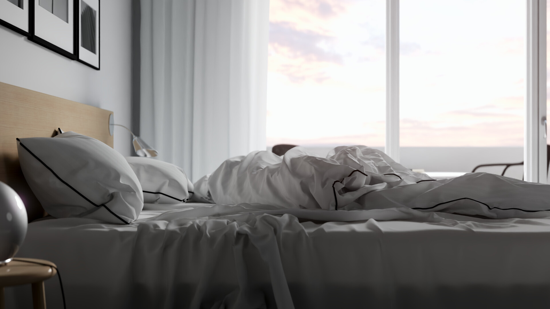 Unmade Bed Side View