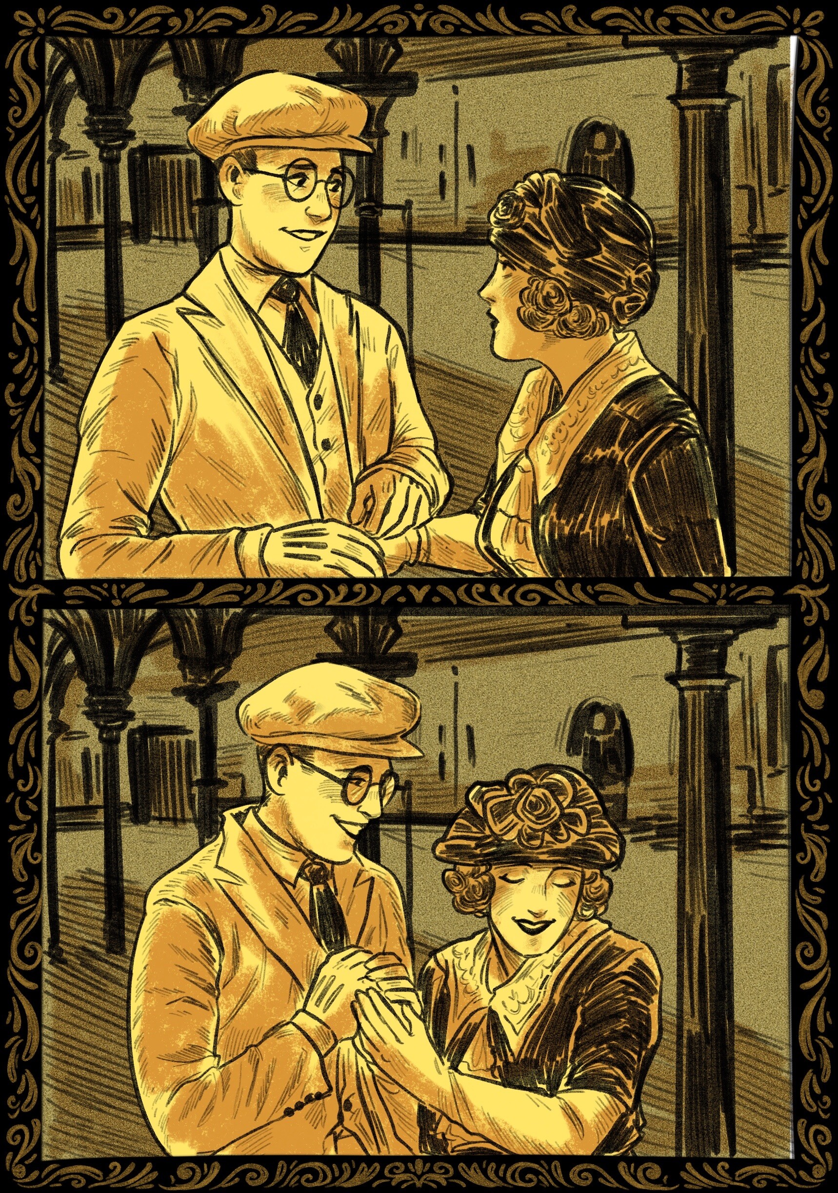 ArtStation - Study of Harold Lloyd and Mildred Davis