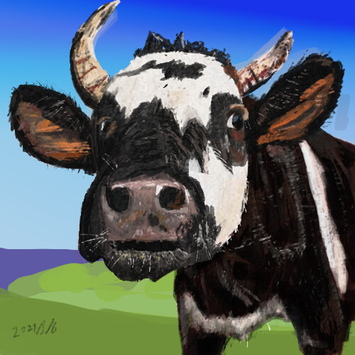 ArtStation - Cow`s head illust for studying