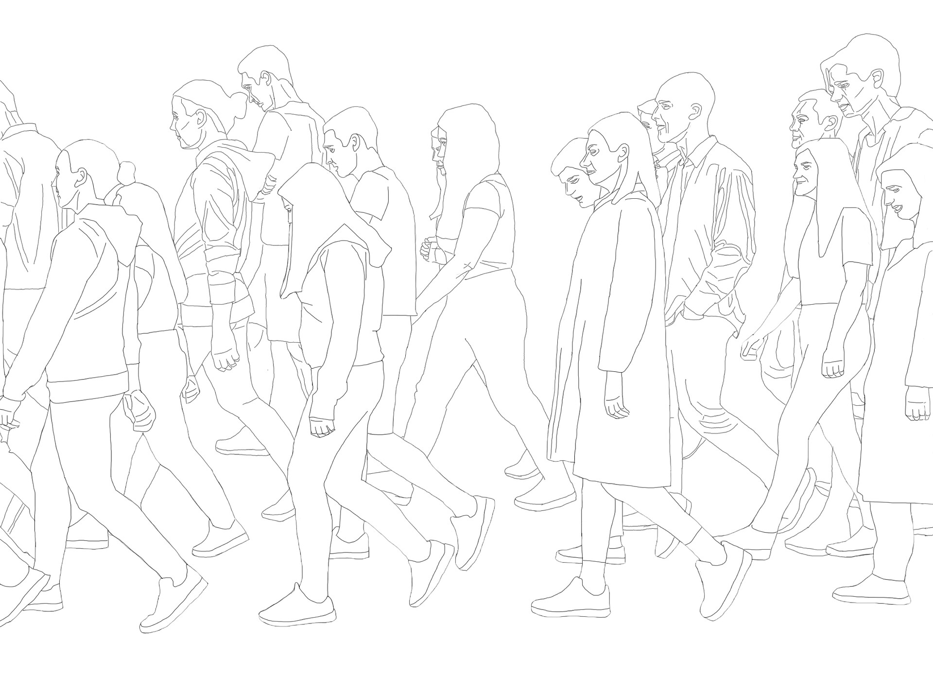 People In Motion Drawing