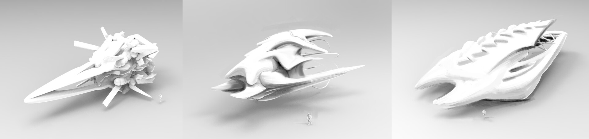 Boris Sokolov - Sketches for predator's spaceship