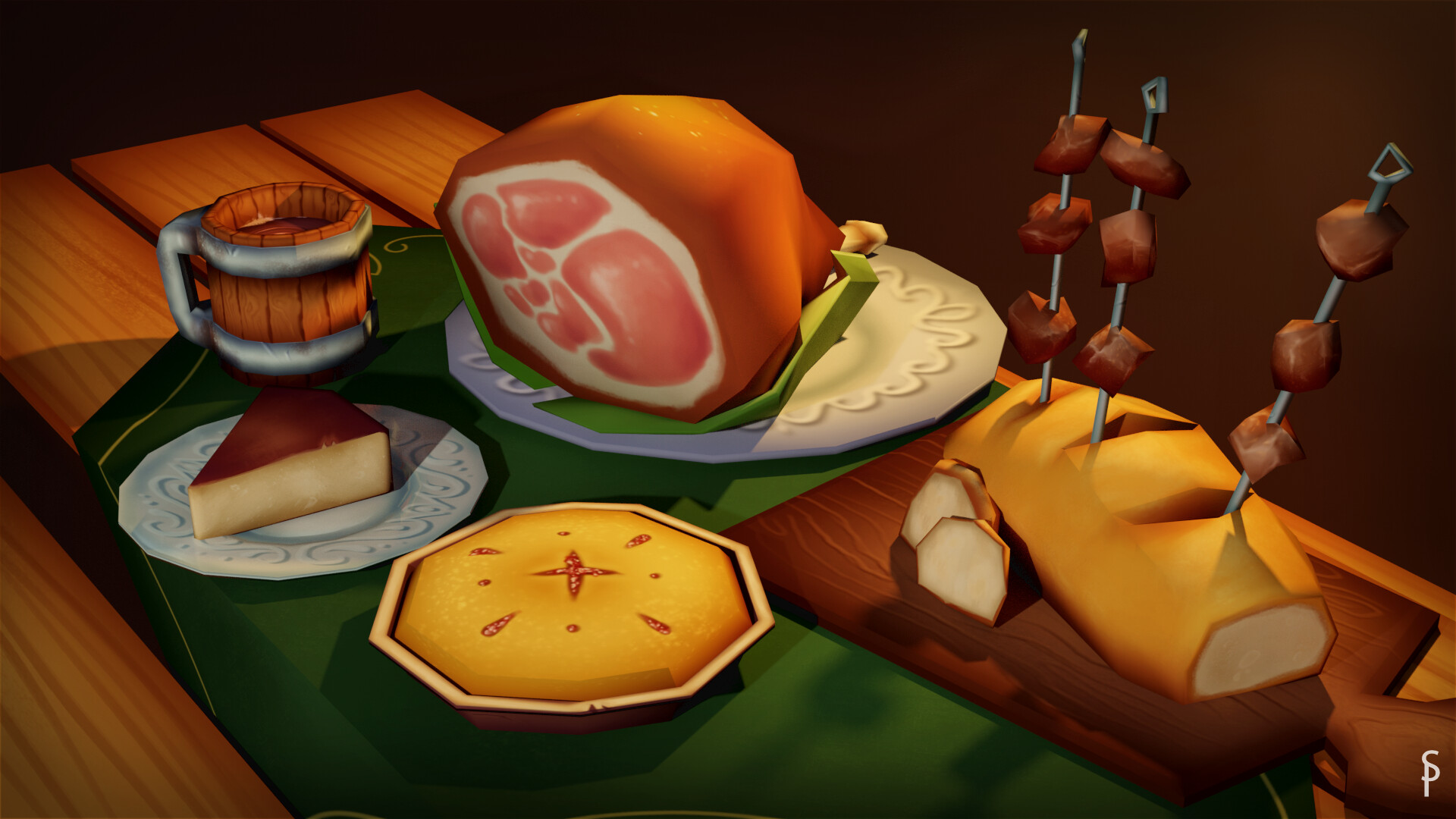 ArtStation - Hand Painted Medieval Food