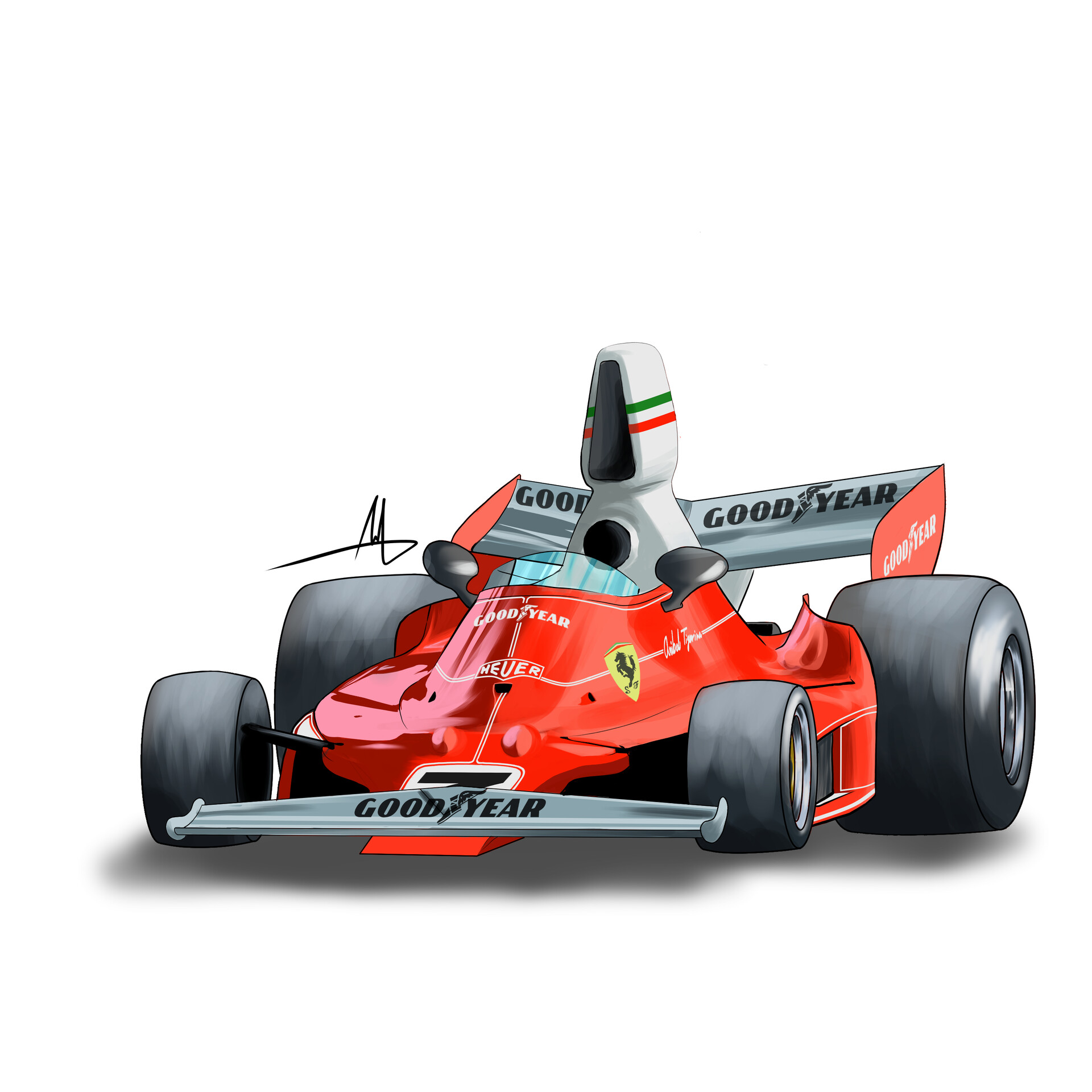 ArtStation - Ferrari 312t and manga dude