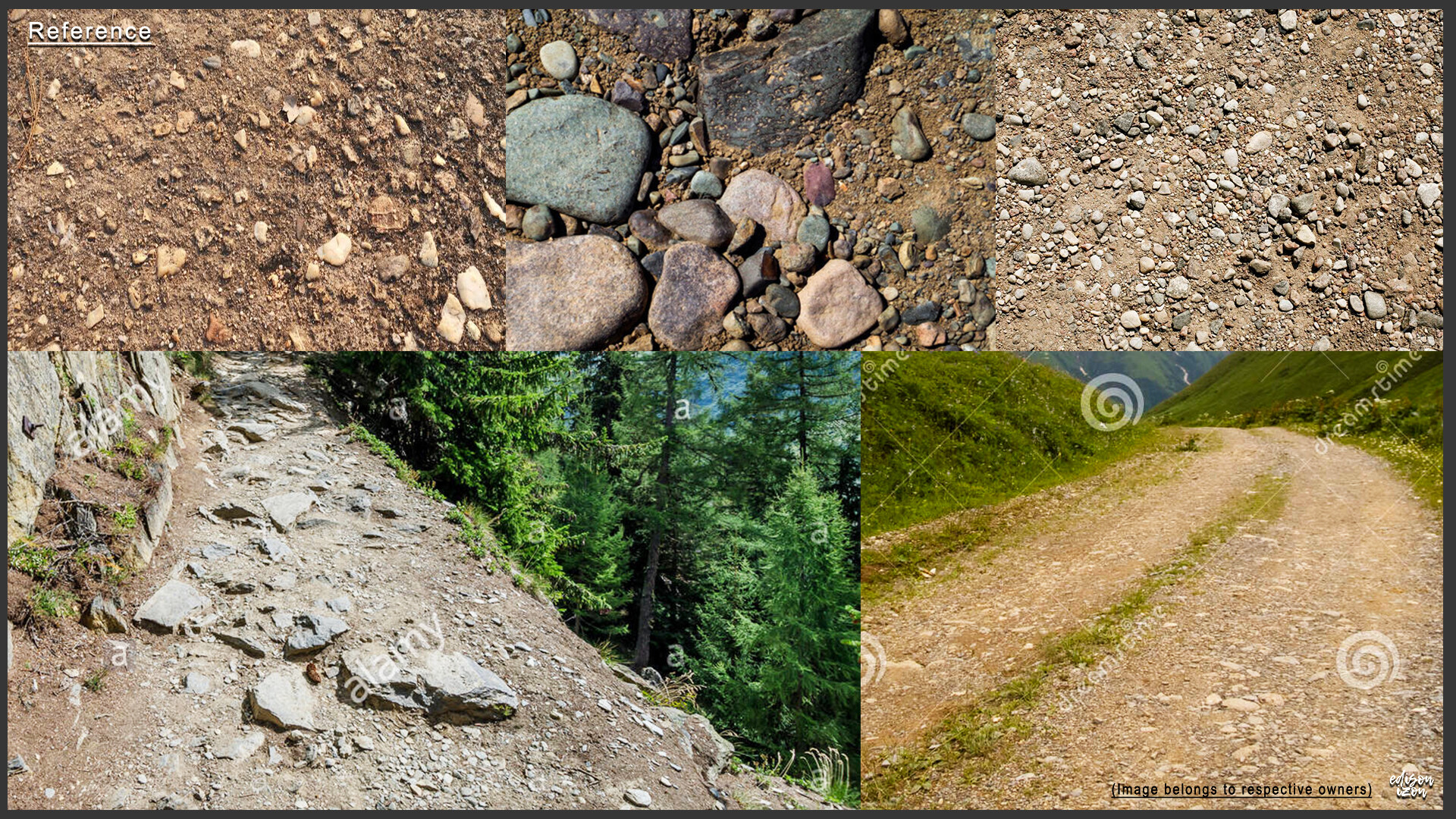 Edison - Rocky Ground with Grass and Plants Material