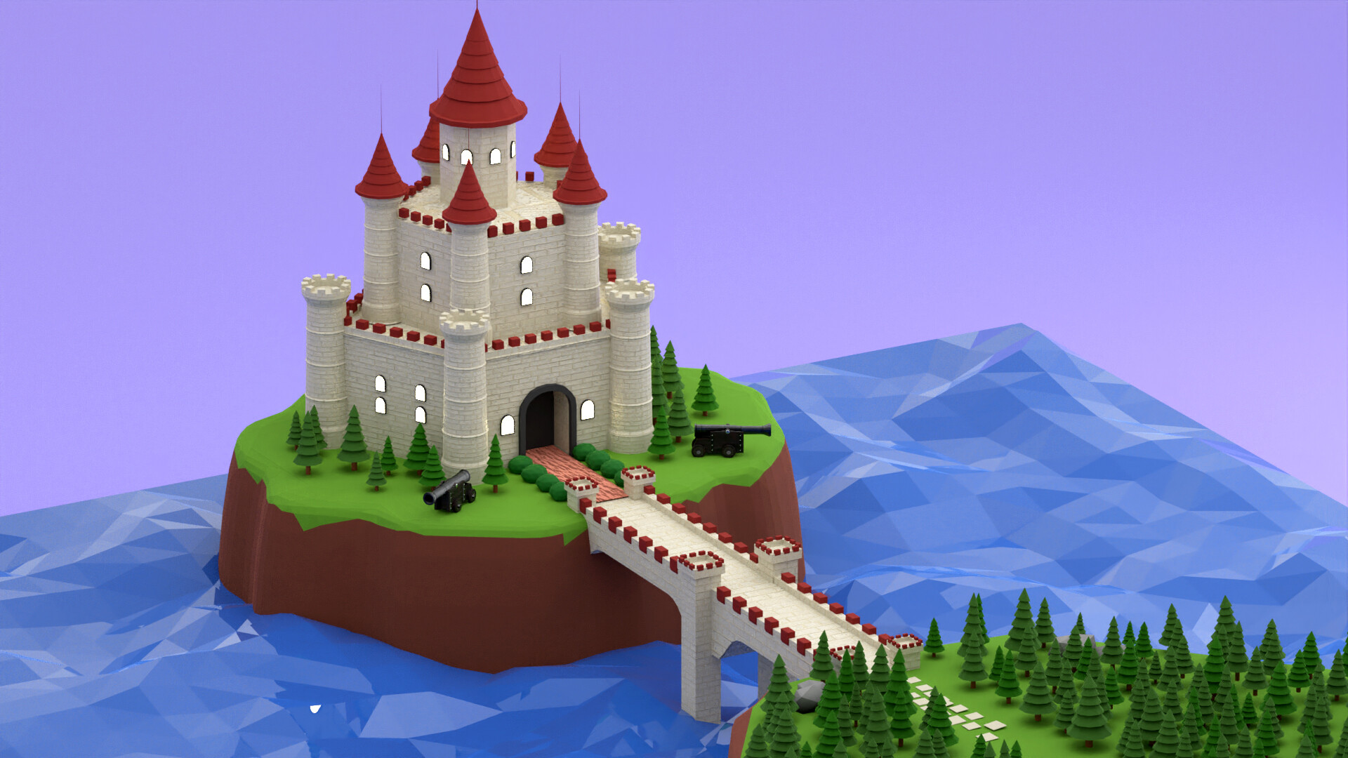 ArtStation - A low poly castle