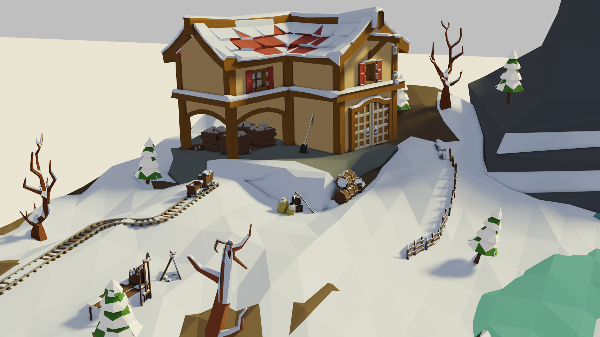 ArtStation - Lowpoly Snow Environment | Personal Project