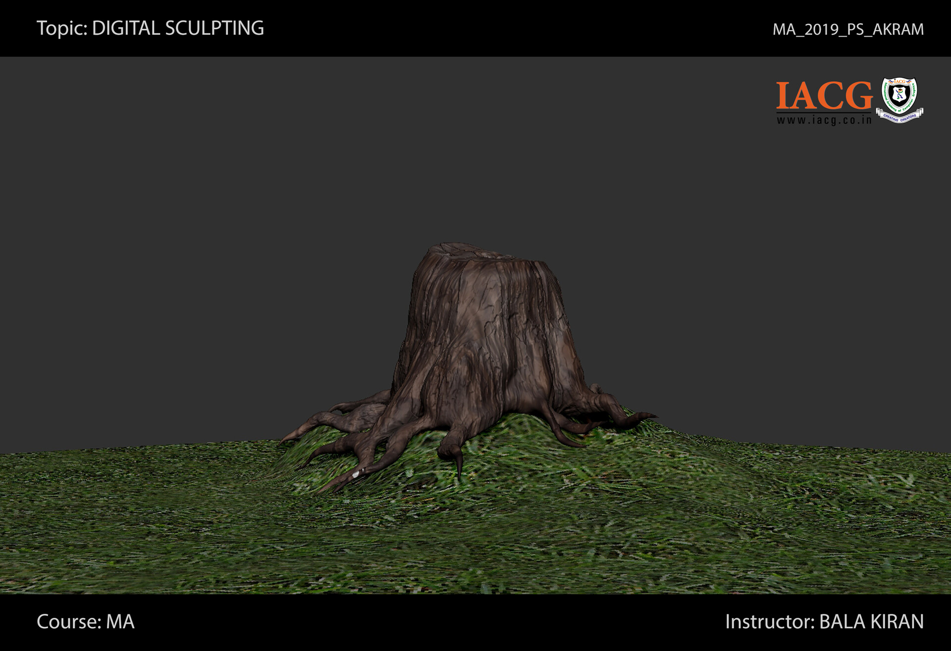 ArtStation - DEAD TRUNK OF TREE SCULPTING IN ZBRUSH