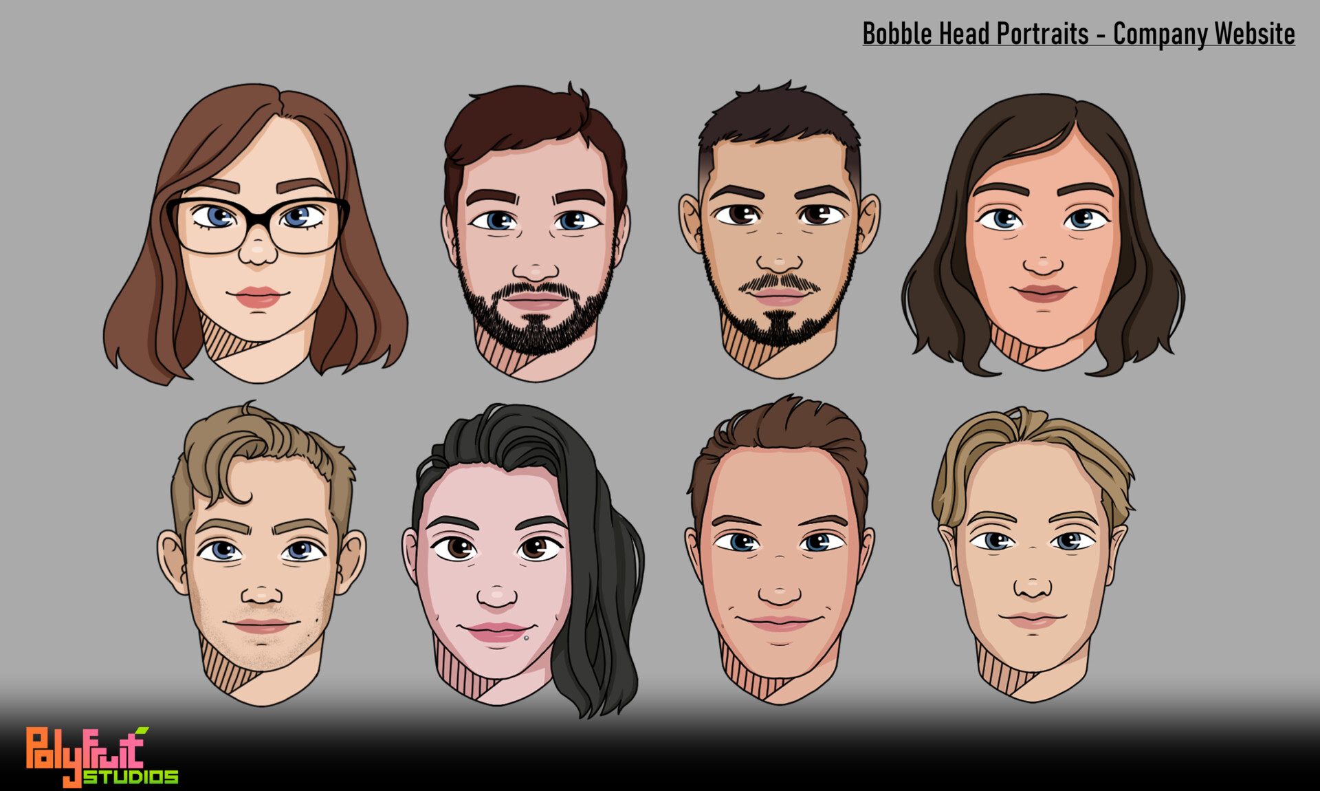 ArtStation - Poly Fruit Bobble Heads