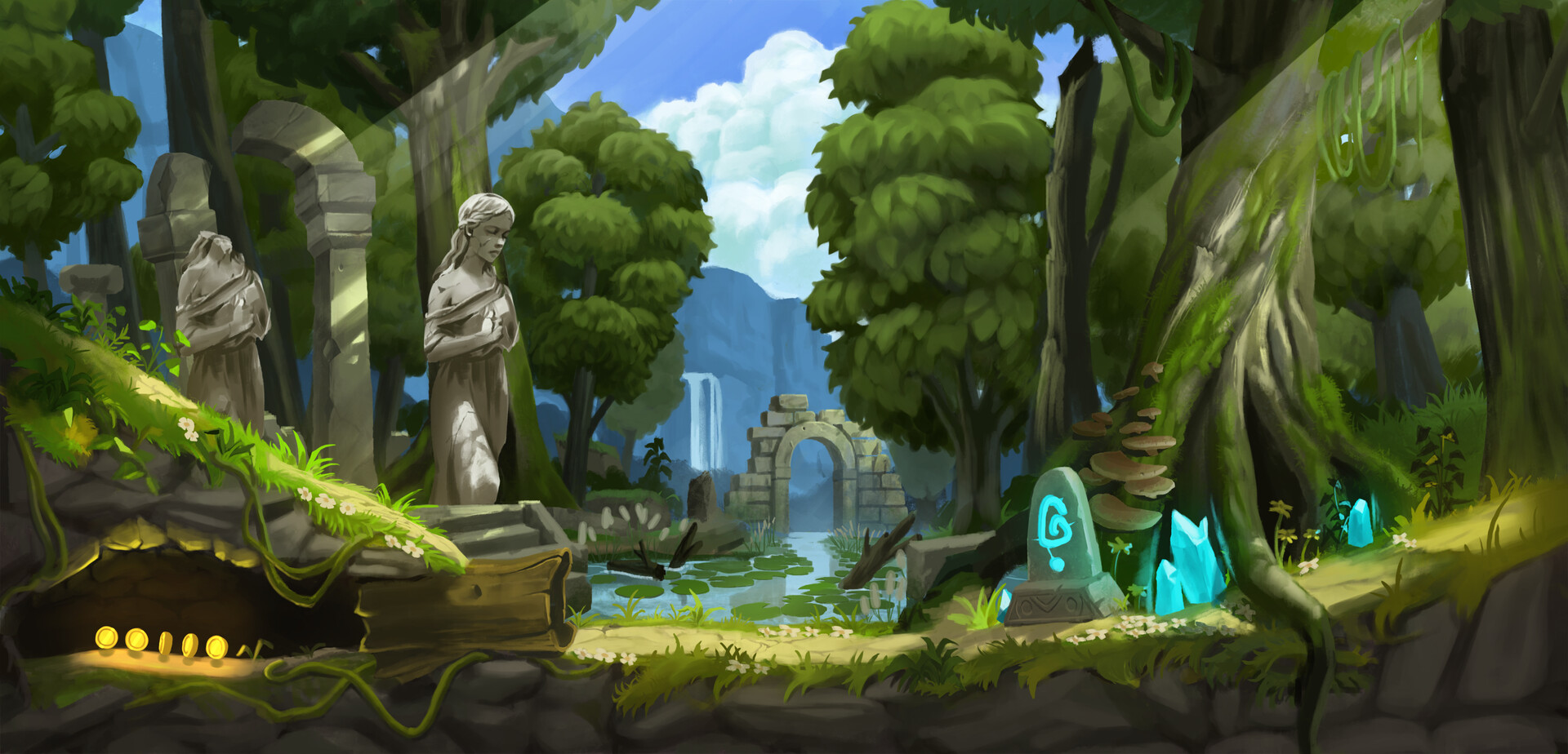 ArtStation - forest side scroll