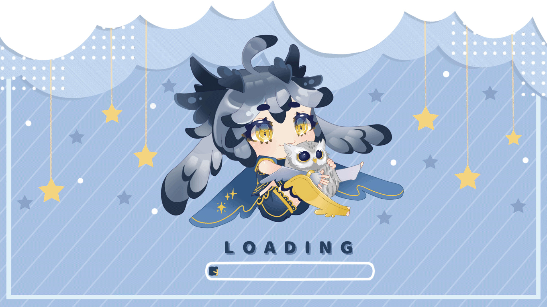 ArtStation - Owl Vtuber Loading Screen Commission