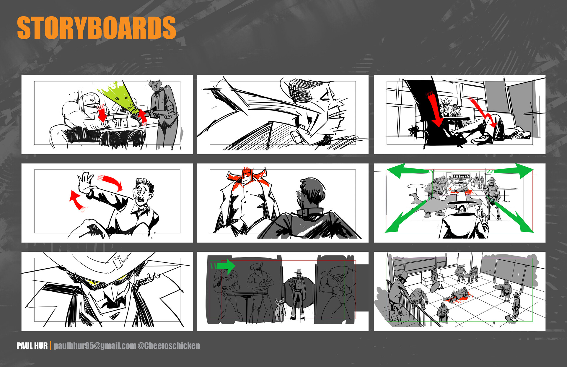 Paul Hur - Space cowboy pet dog - storyboard
