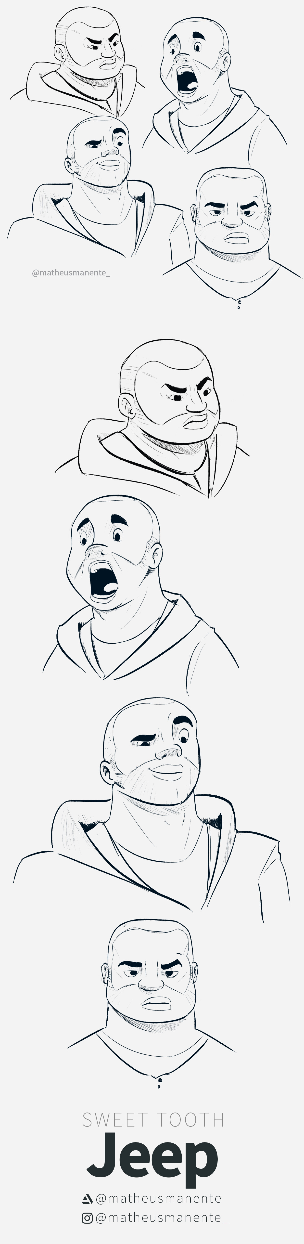 ArtStation - Jepp - Sweet Tooth | Estudo Design de Personagem