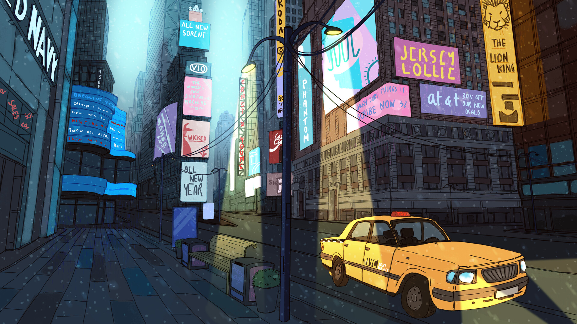 ArtStation - Times Square - process