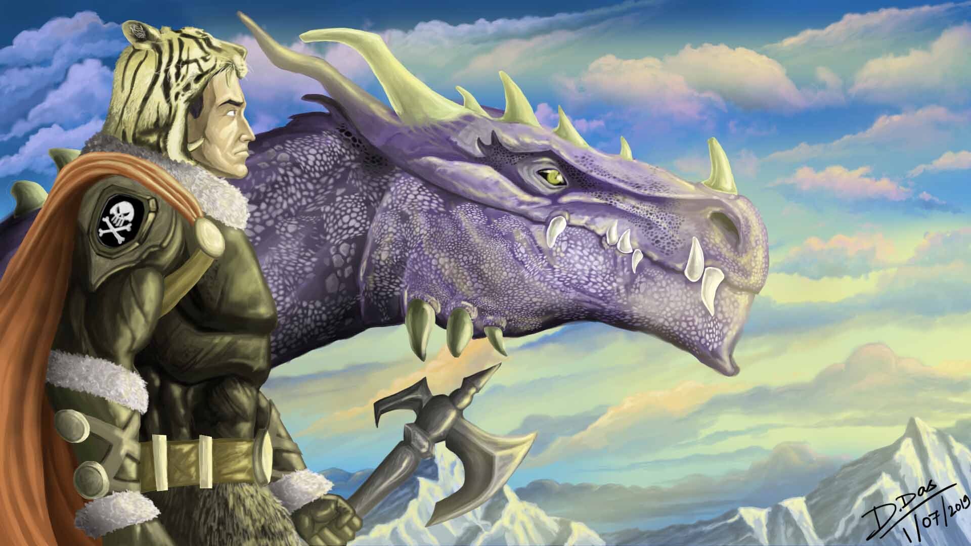 ArtStation - The Viking and the Dragon (Digital Art)