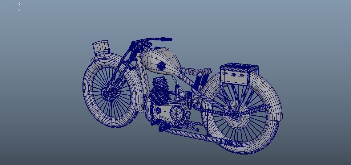 ArtStation - 3d old bullet bike