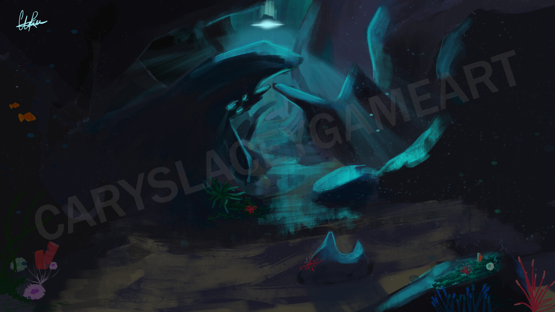 ArtStation - Underwater ravine/cave exploration