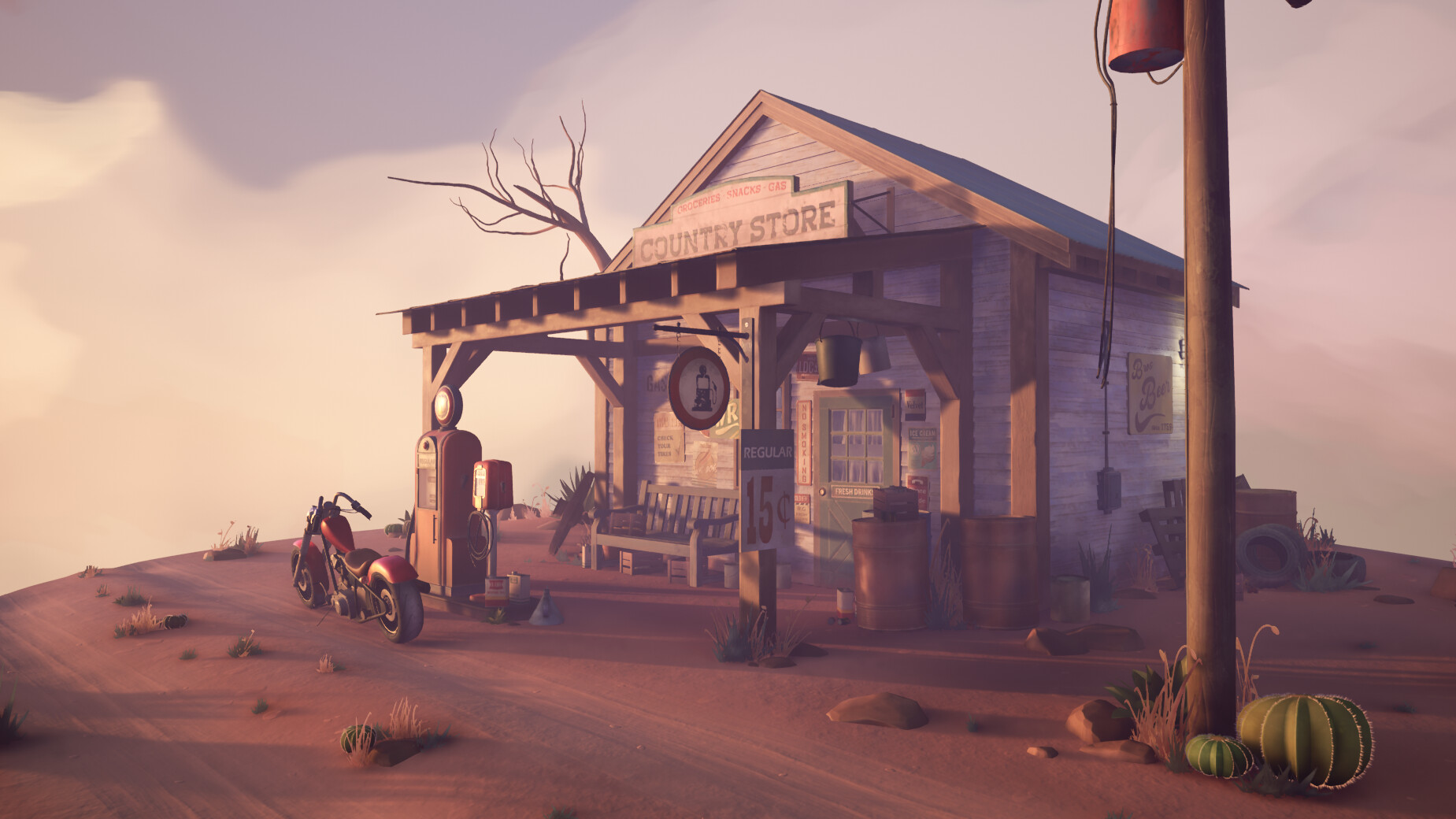 Alice Andrieu - Stylized Service Station Diorama