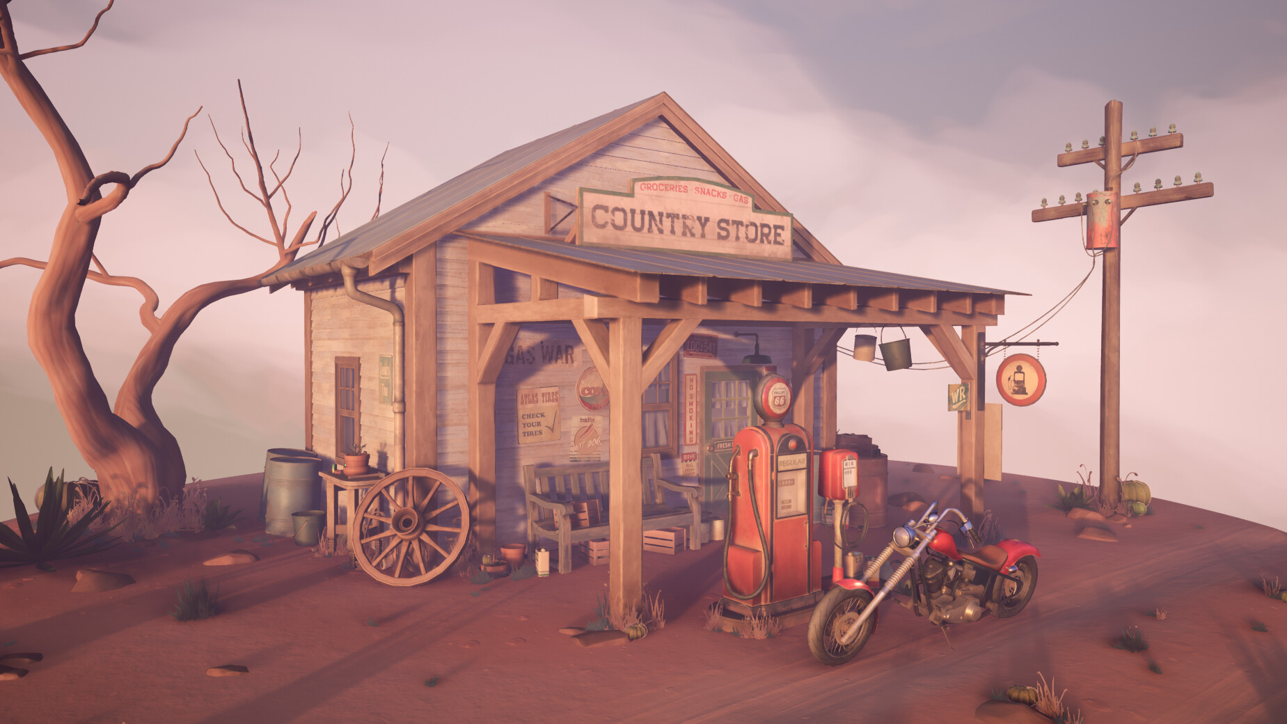 Alice Andrieu - Stylized Service Station Diorama