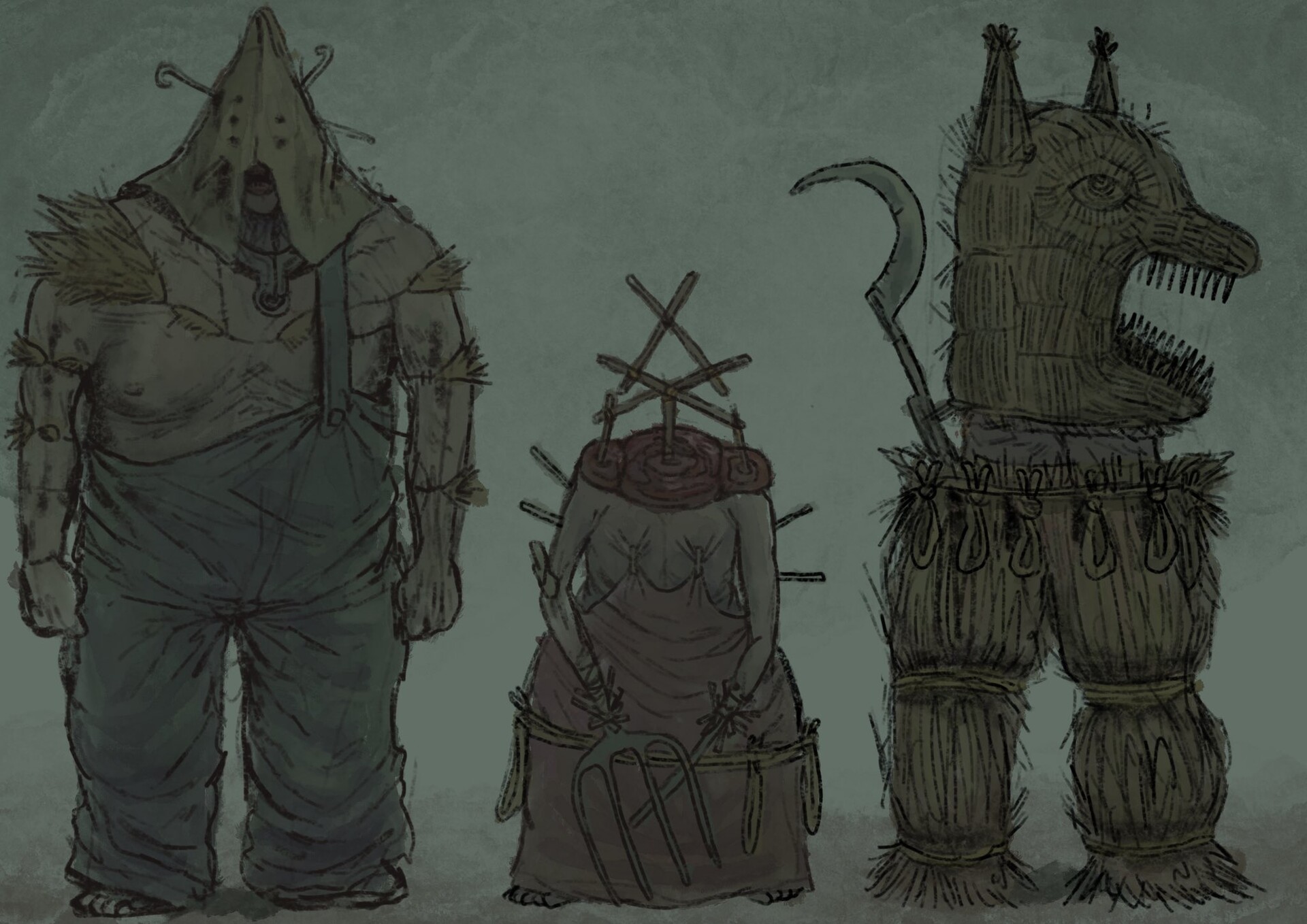 ArtStation - folk horror game concept / character designs
