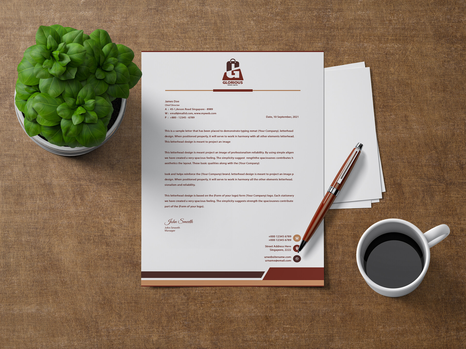 ArtStation - Gracious Online Shoping Brand Letterhead