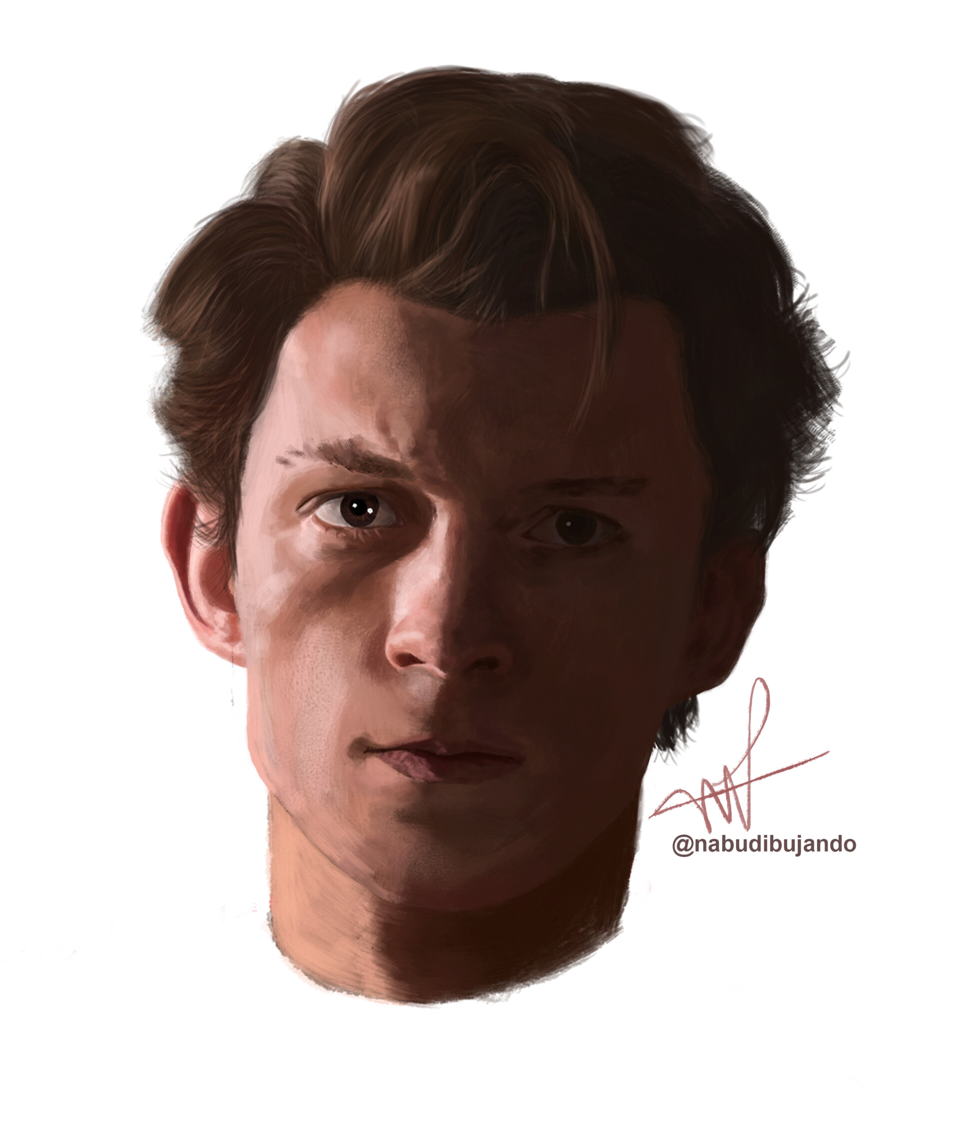 ArtStation - Tom Holland Oil Portrait