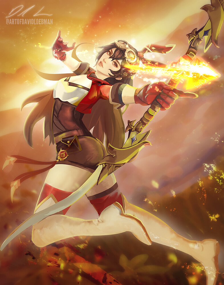 ArtStation - Outrider Amber Leaps into Action!