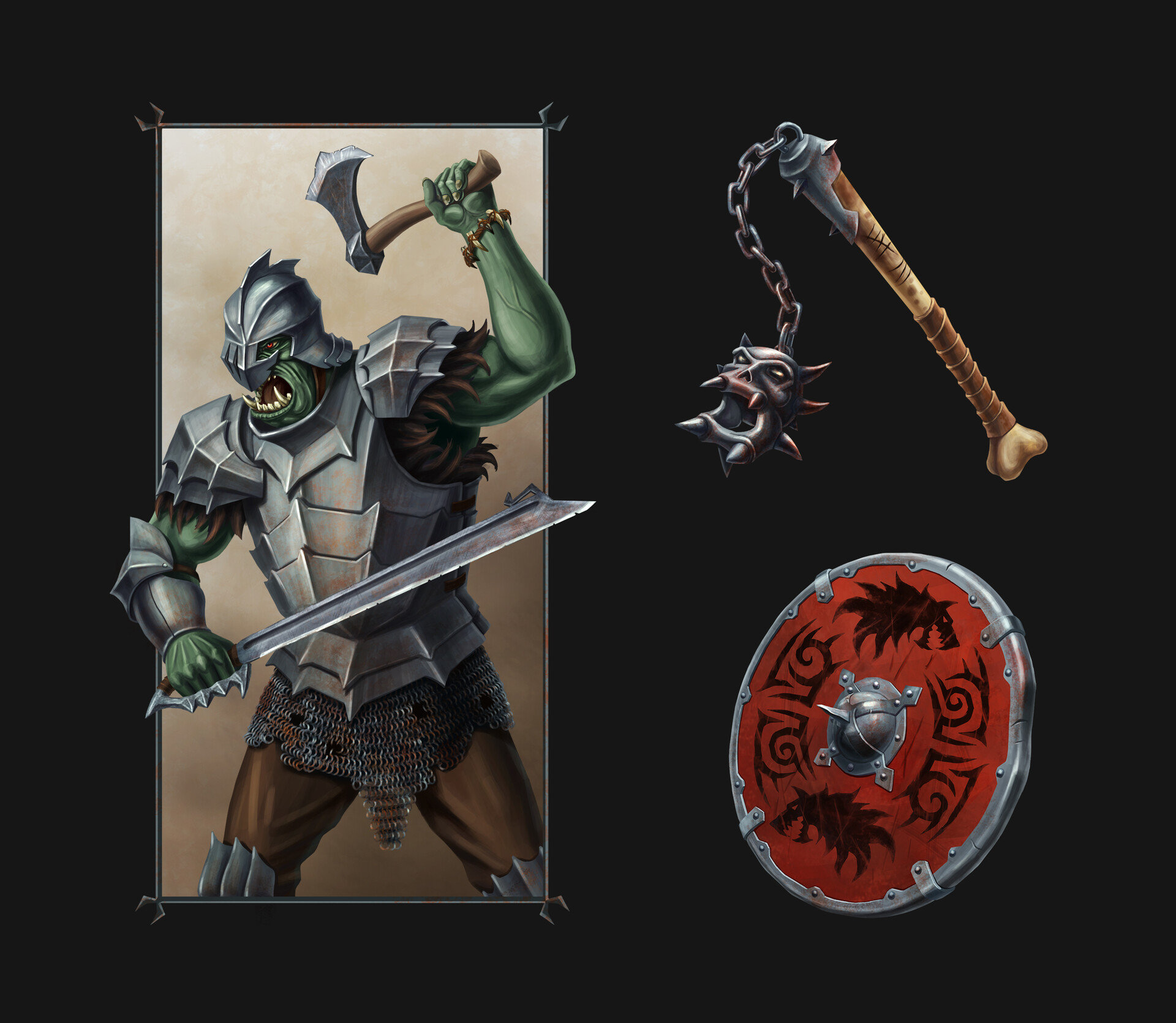 ArtStation - Orc and weapons