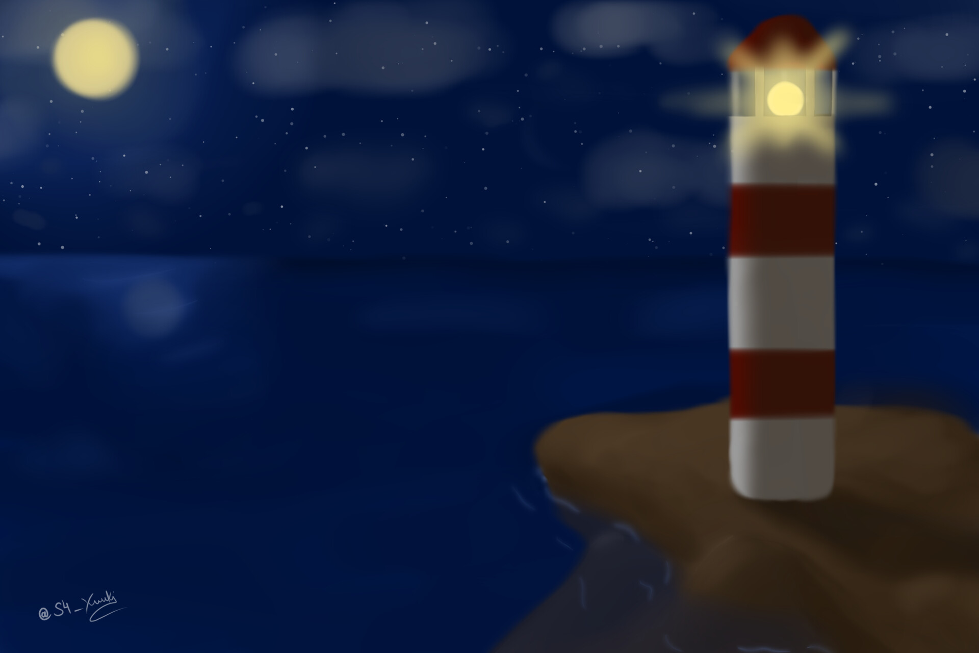ArtStation - Lighthouse at night