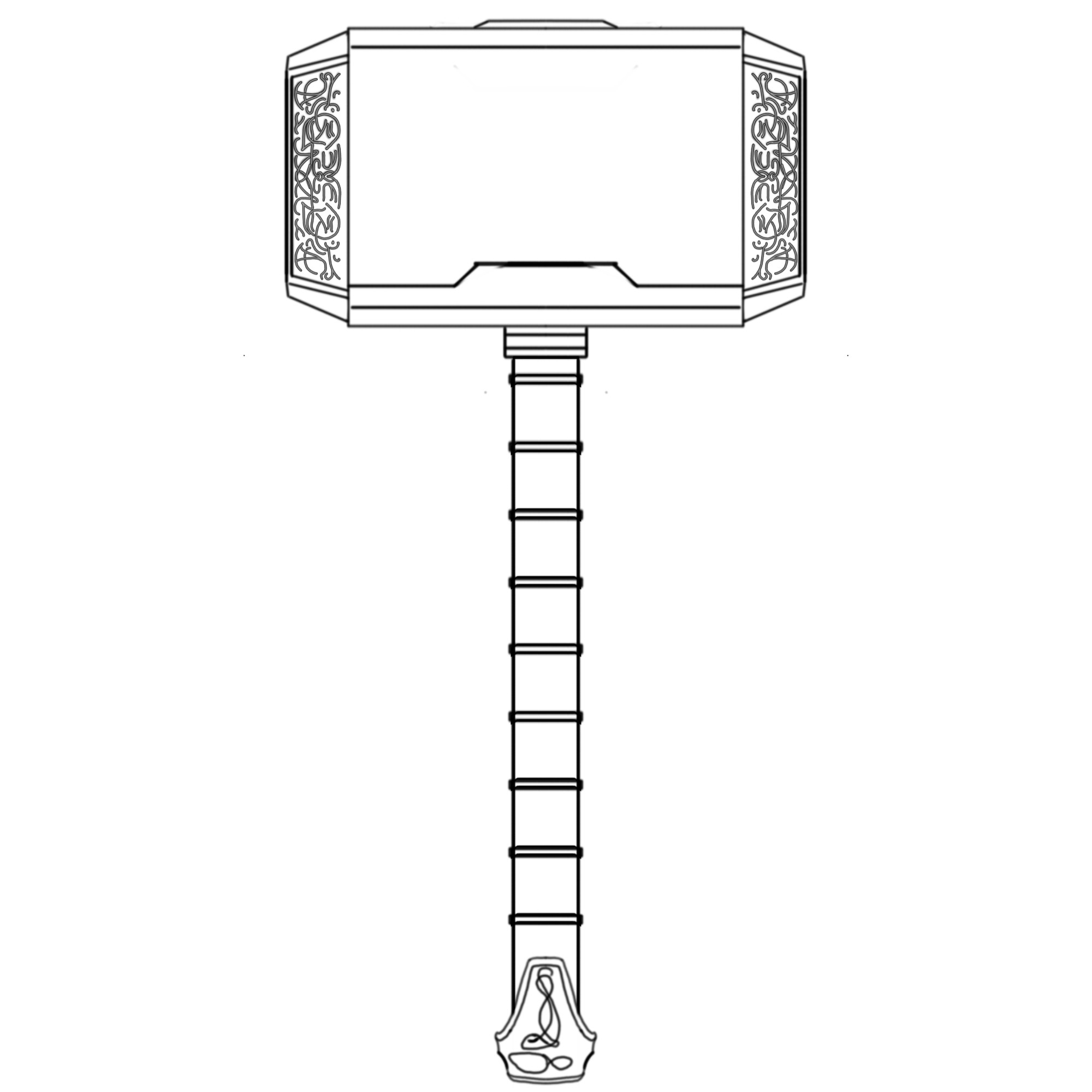 Thor Hammer Stencil