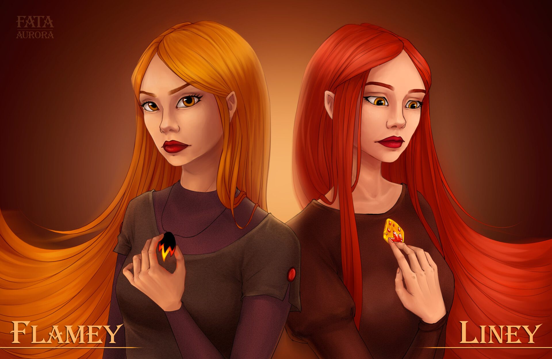 ArtStation - Sisters Liney and Flamey [2019]