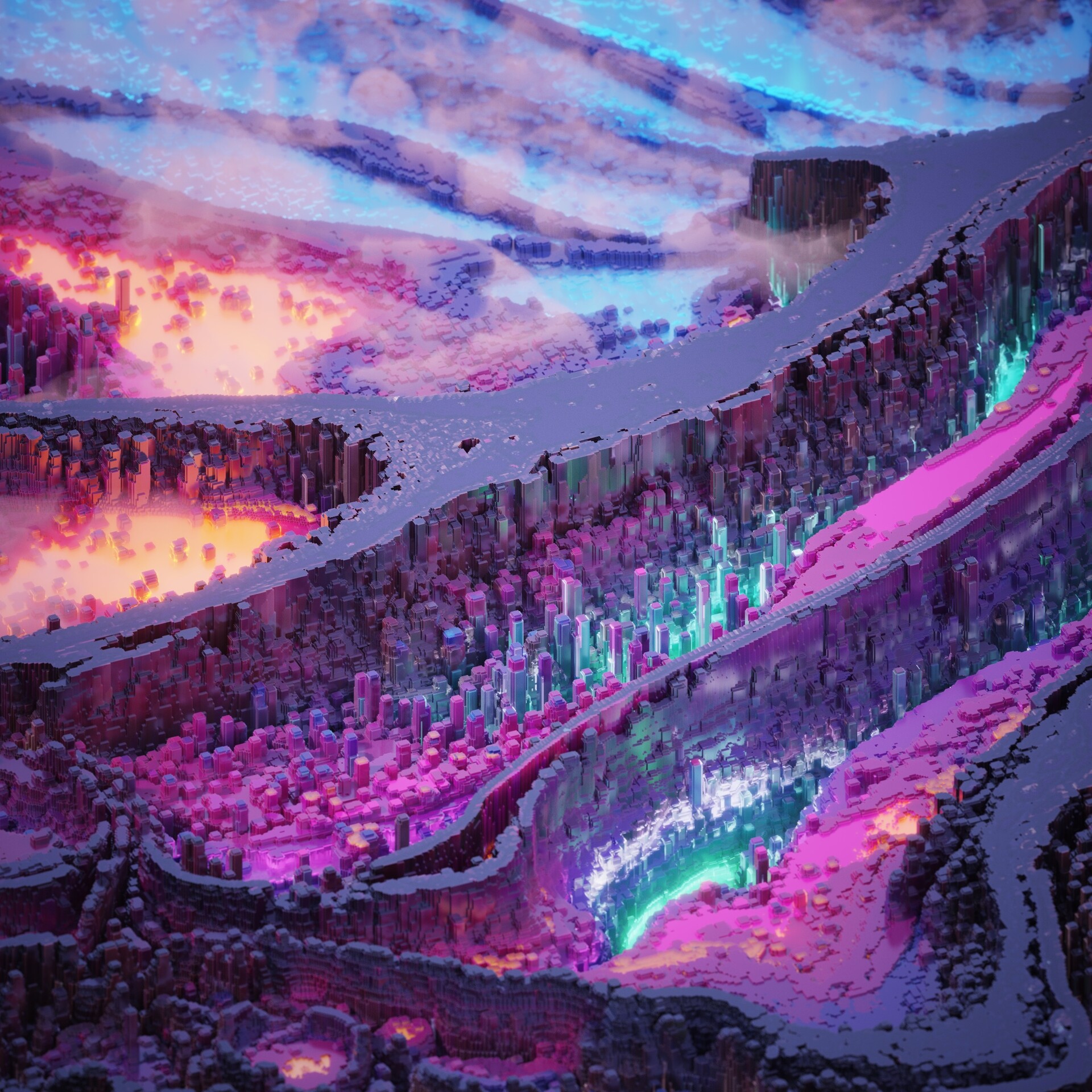 Nicolas Perrier - Abstract Voxel Landscape