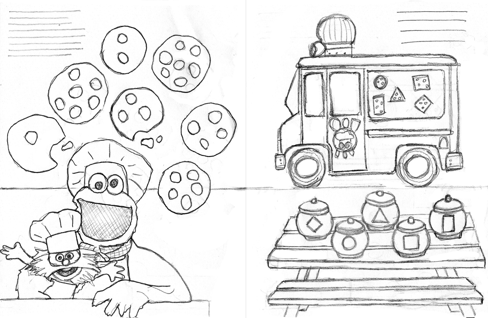 cookie monster and gonger coloring pages
