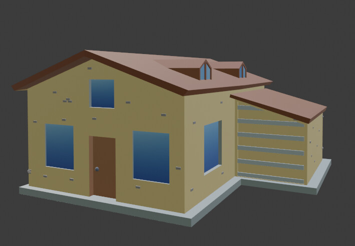 ArtStation - Low Poly American House