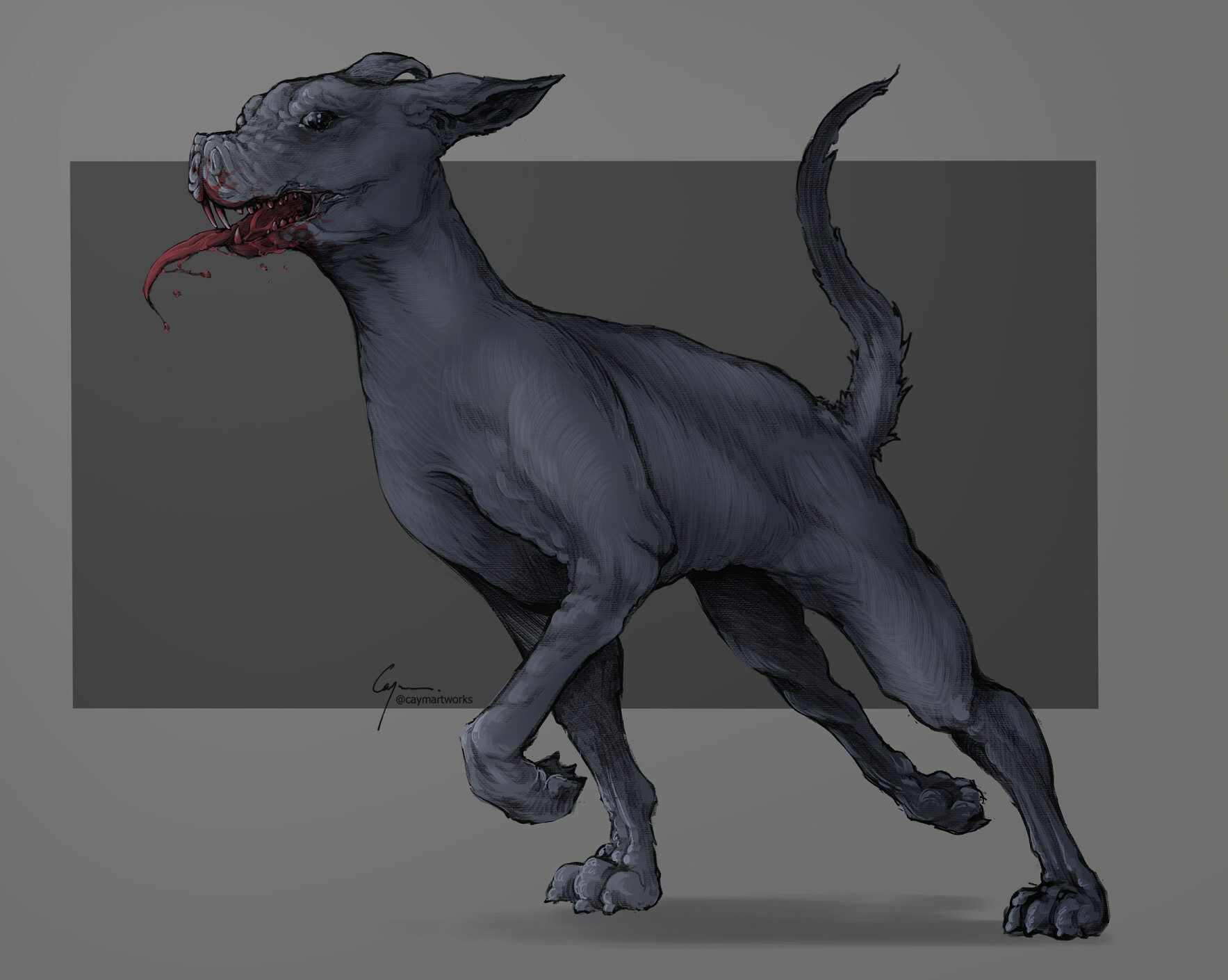 ArtStation - [Commision] Dip - folklore vampire dog