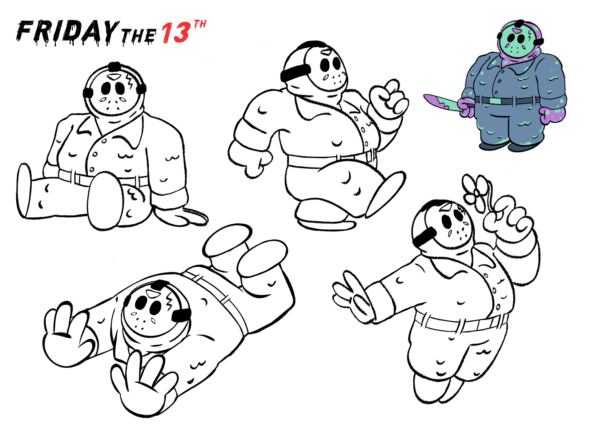 coloring pages of jason voorhees