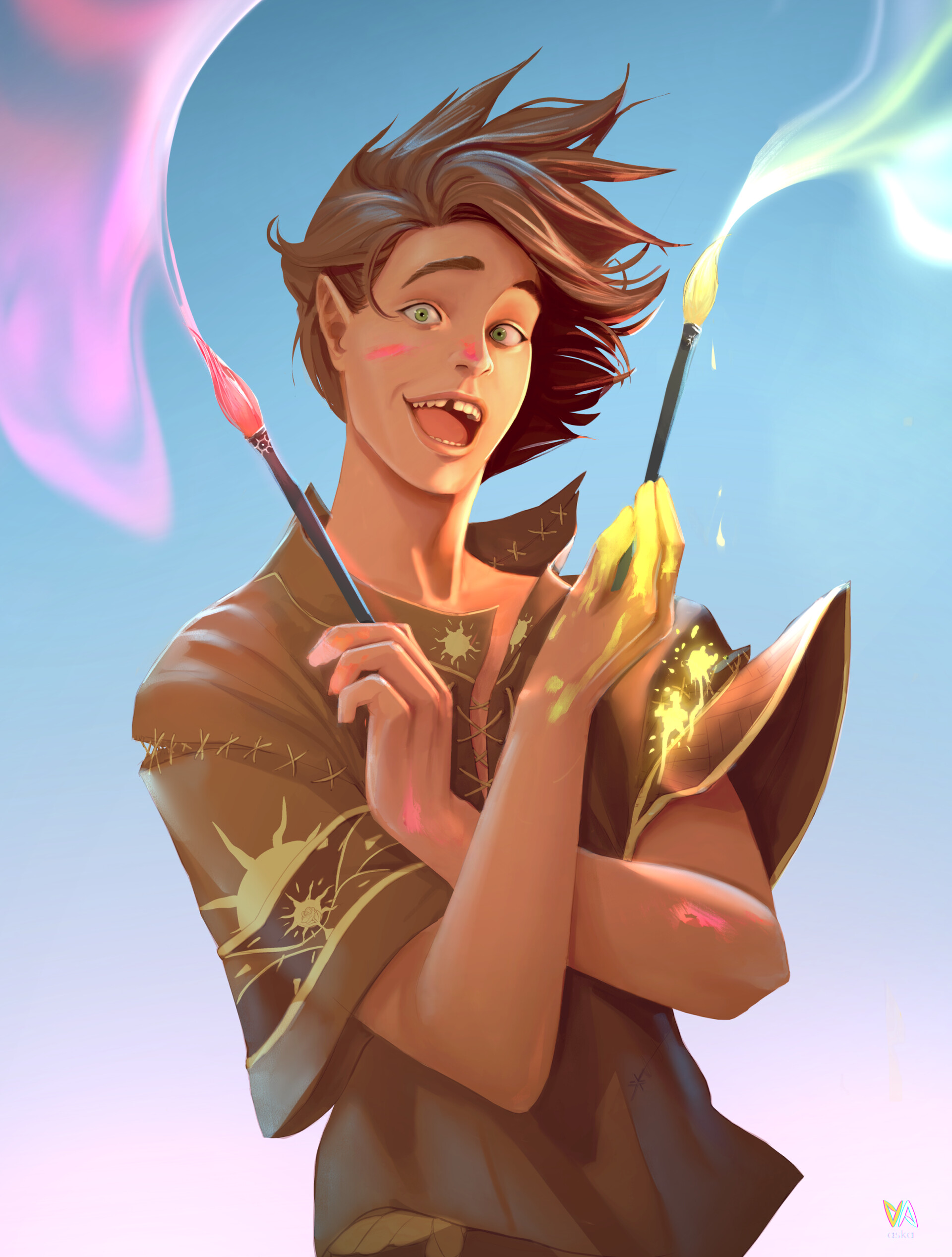 ArtStation - D&D Human Divine Soul Sorcerer of Lathander