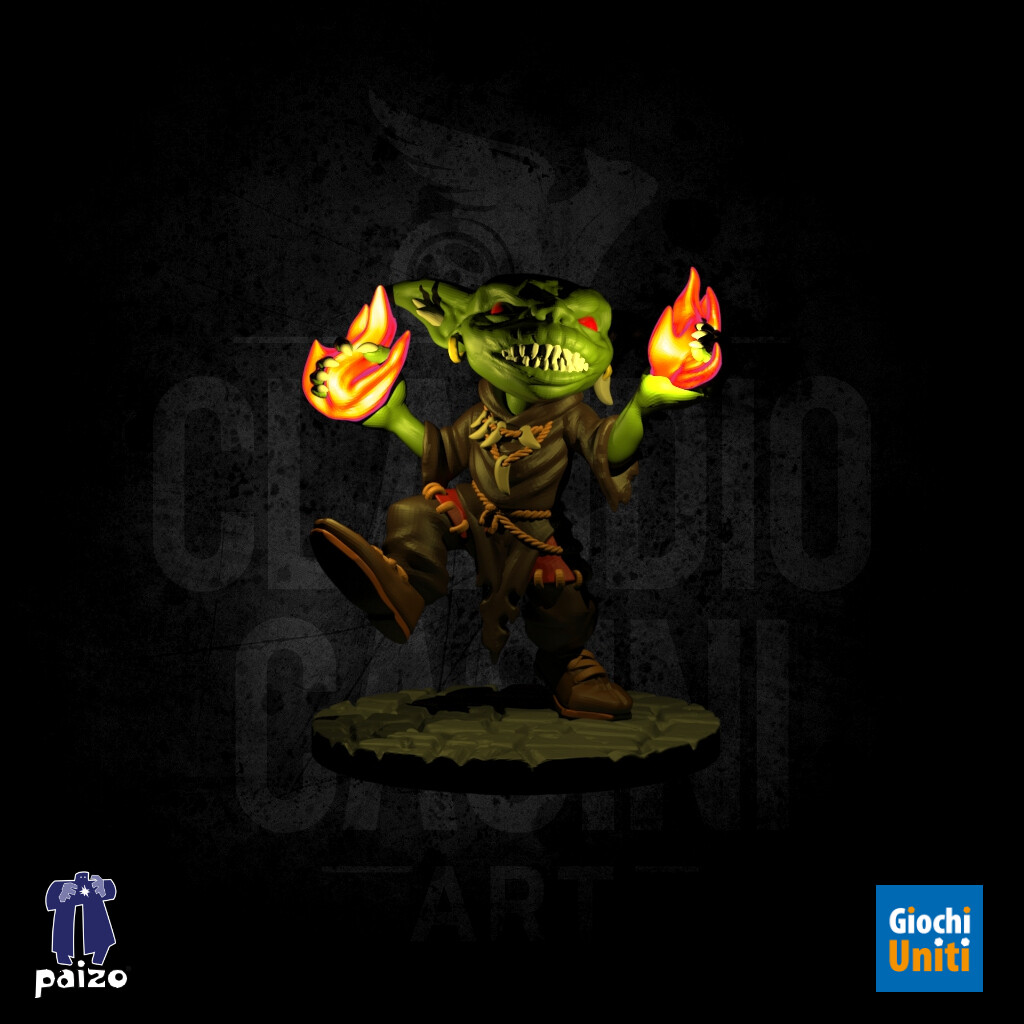 ArtStation - Goblin Pyro miniature for Pathfinder Arena Board Game