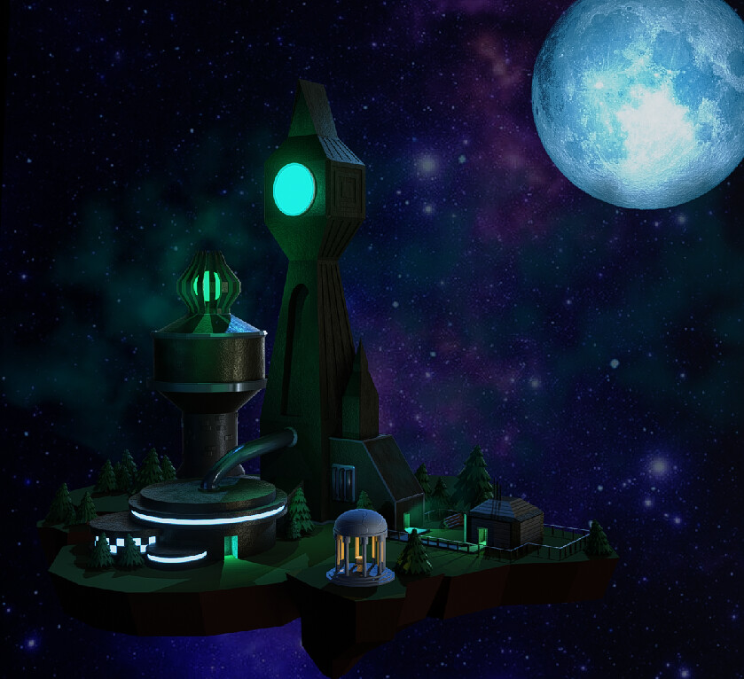 ArtStation - The night under factory