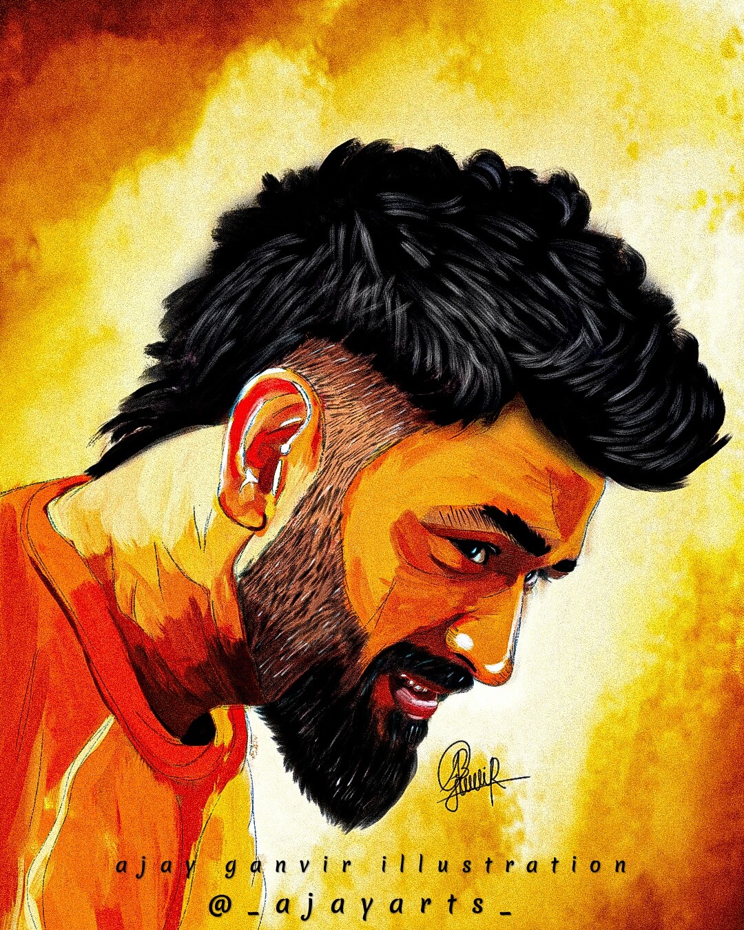 ArtStation - Digital Portrait of MS Dhoni