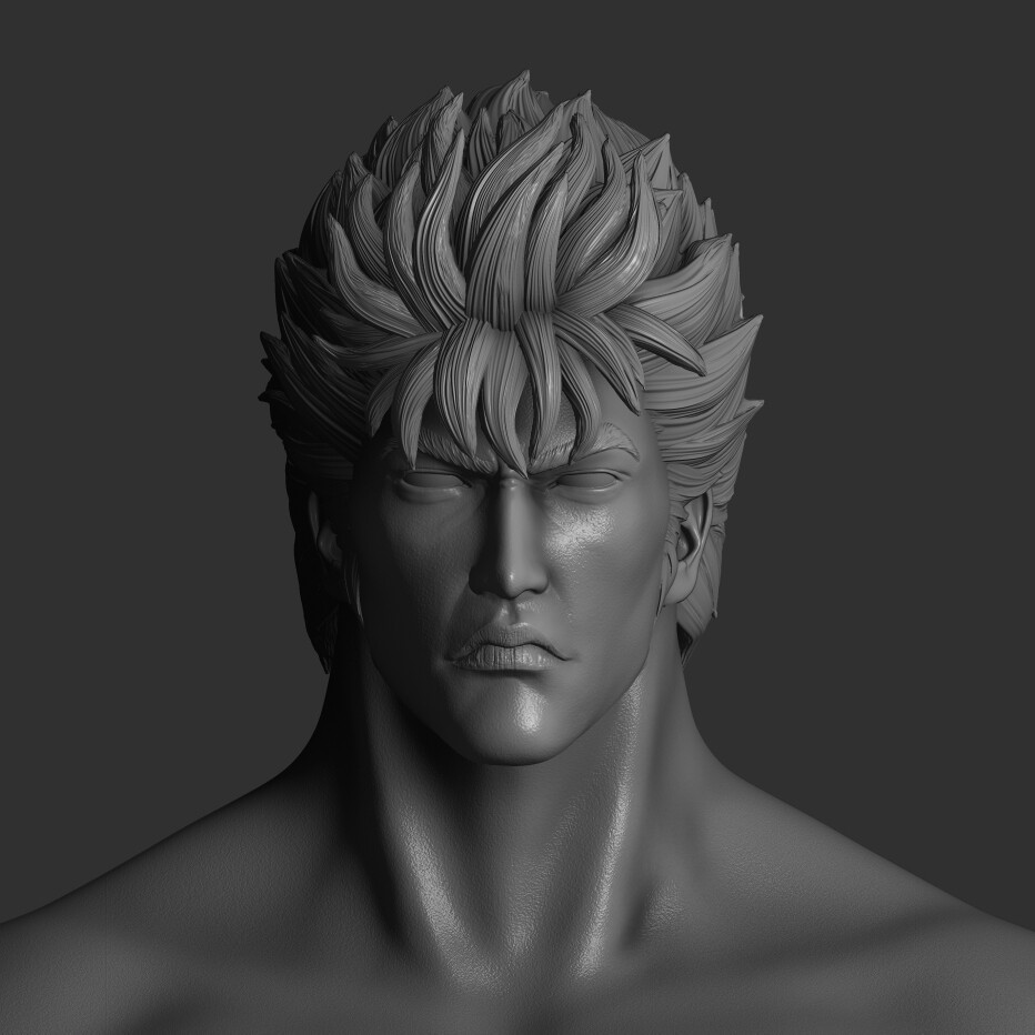 ArtStation - Kenshiro Fist Of the North Star head sculpt test for statue