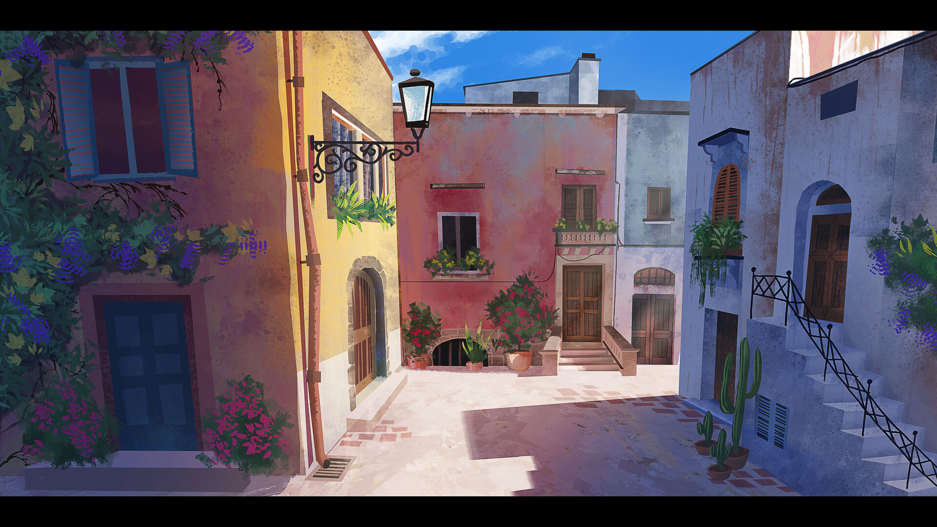 ArtStation - Stylised Background Painting for Animation / Colour Study