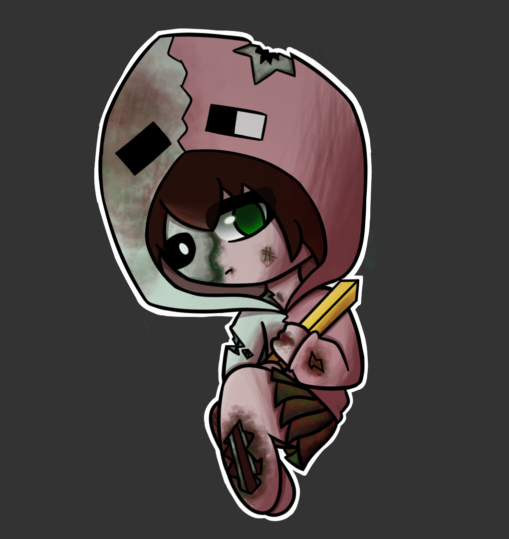 how to draw minecraft pigman