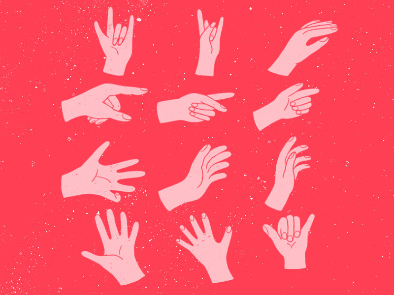 ArtStation - Study of hand poses for motion design