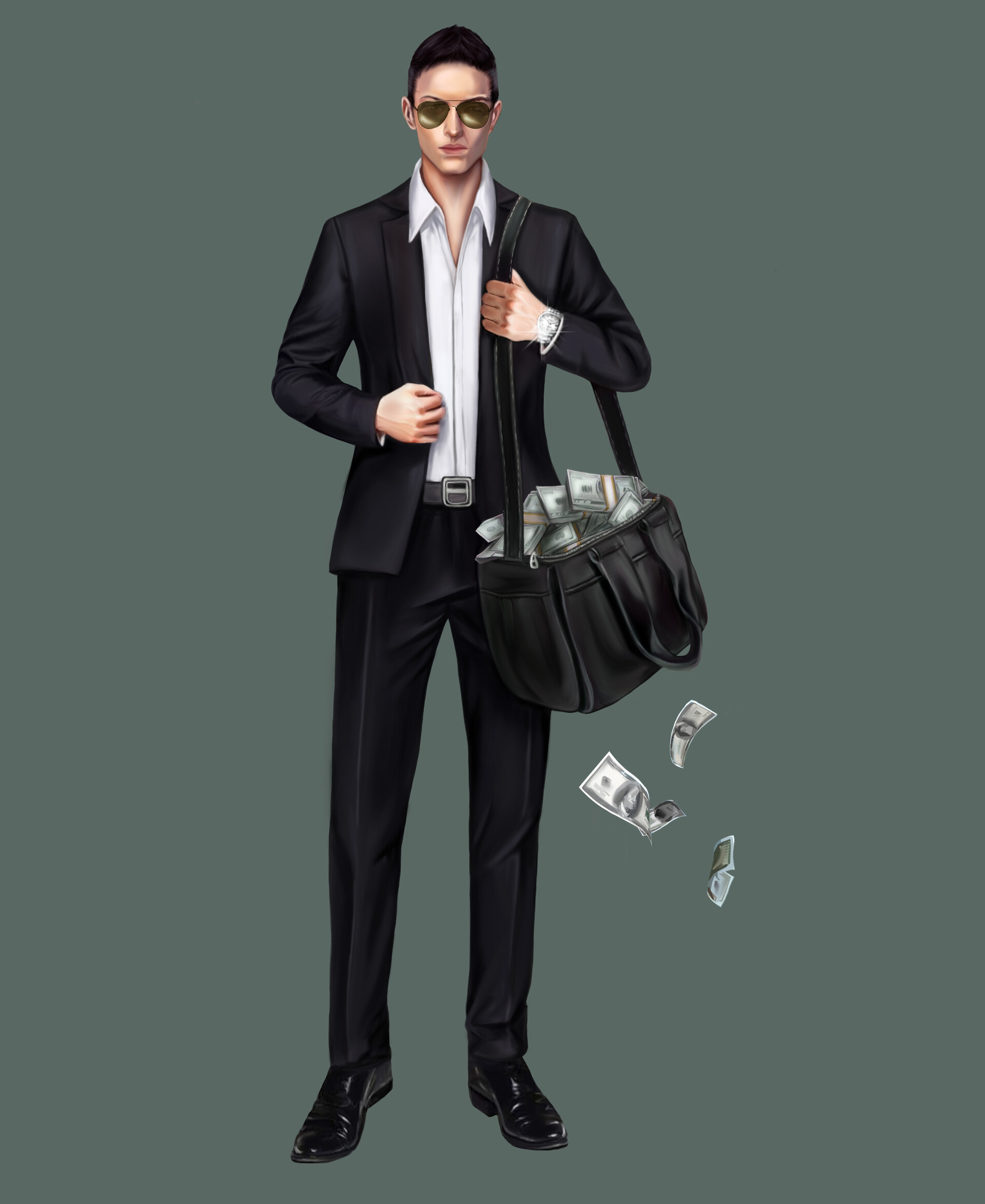 ArtStation - Man in suit with bag