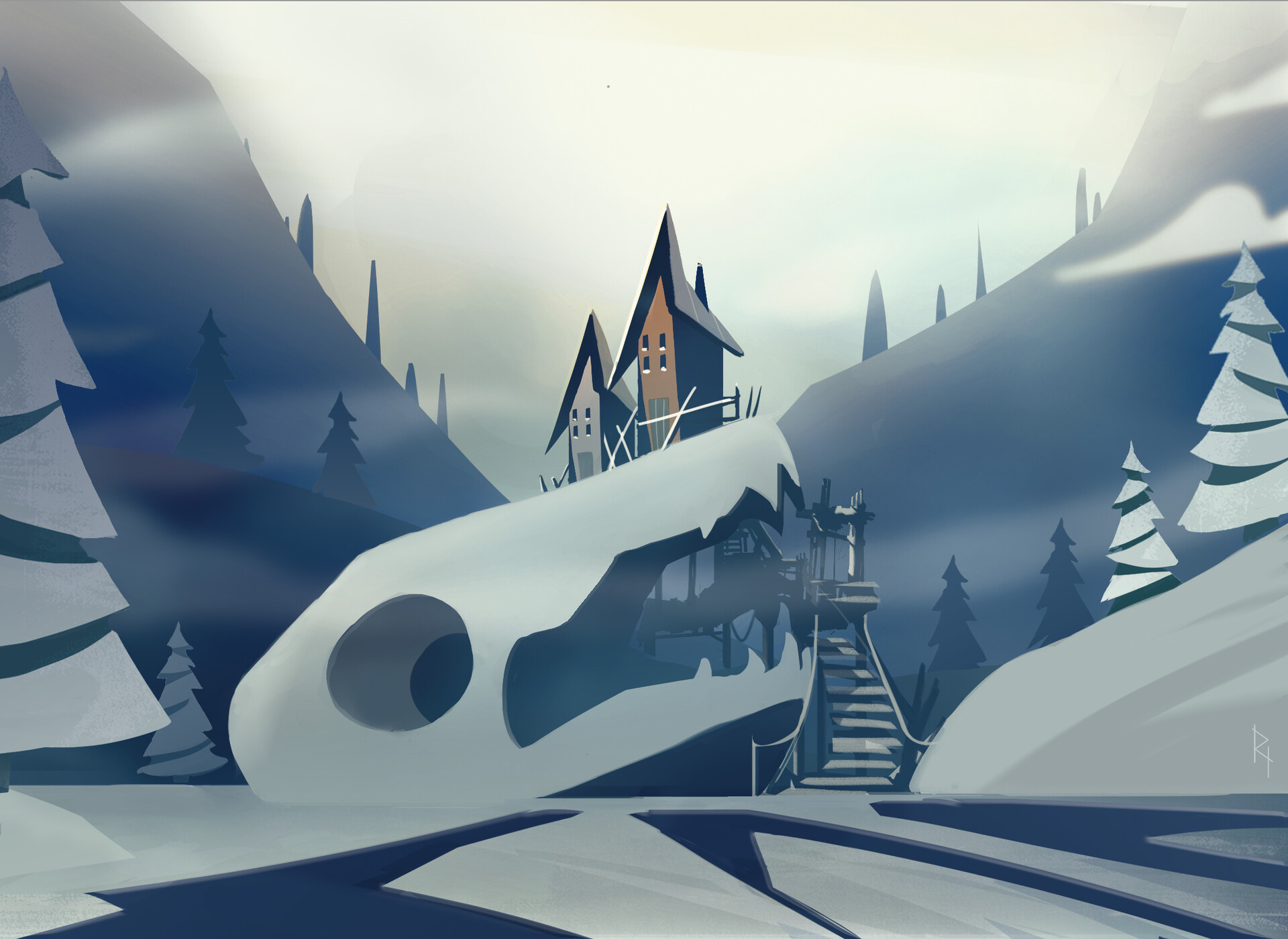 ArtStation - Skull houses