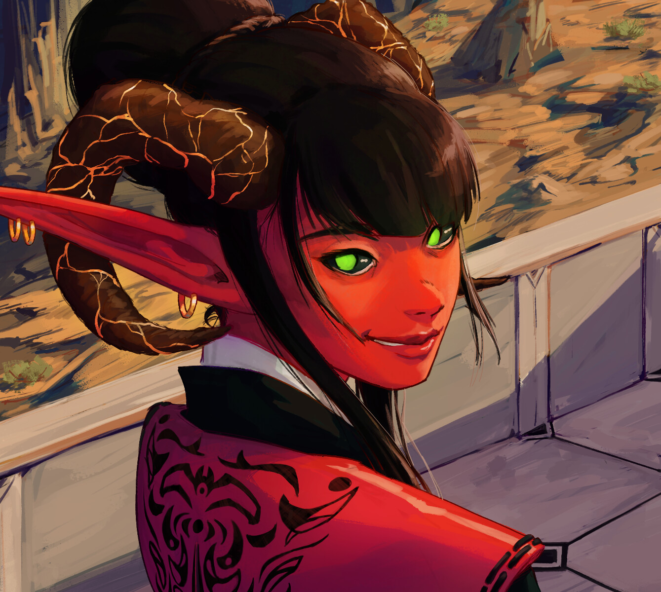 ArtStation - Mended Horn Tiefling