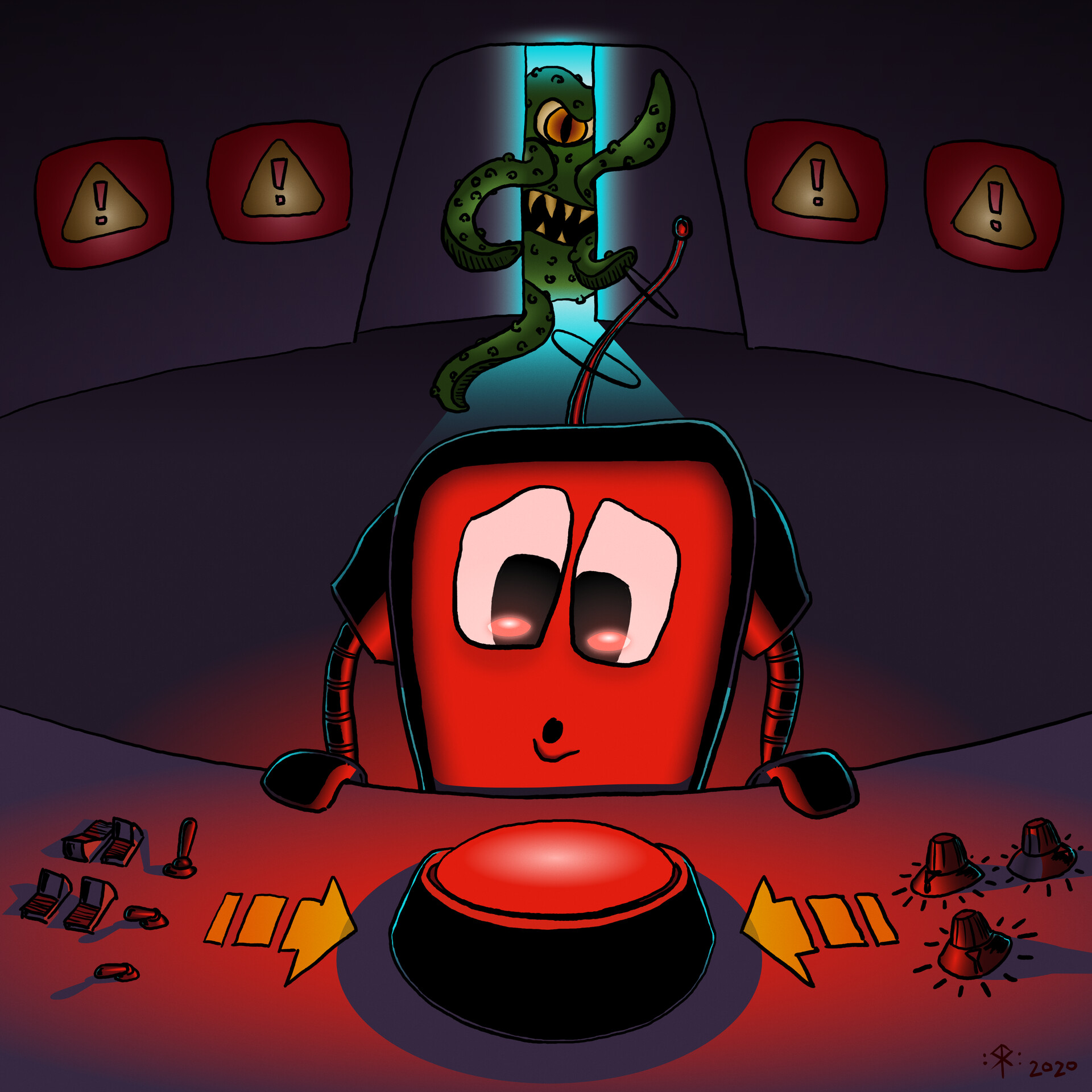 ArtStation - The Bot, the Beast, and the Button