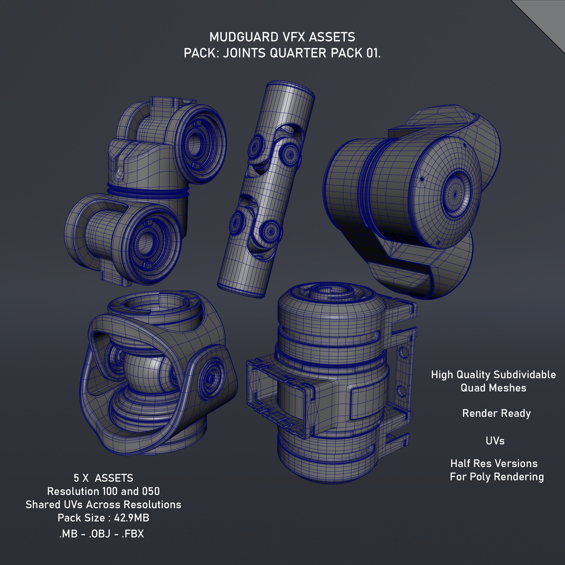 Mudguard Models - PACK: JOINTS QUARTER PACK 01