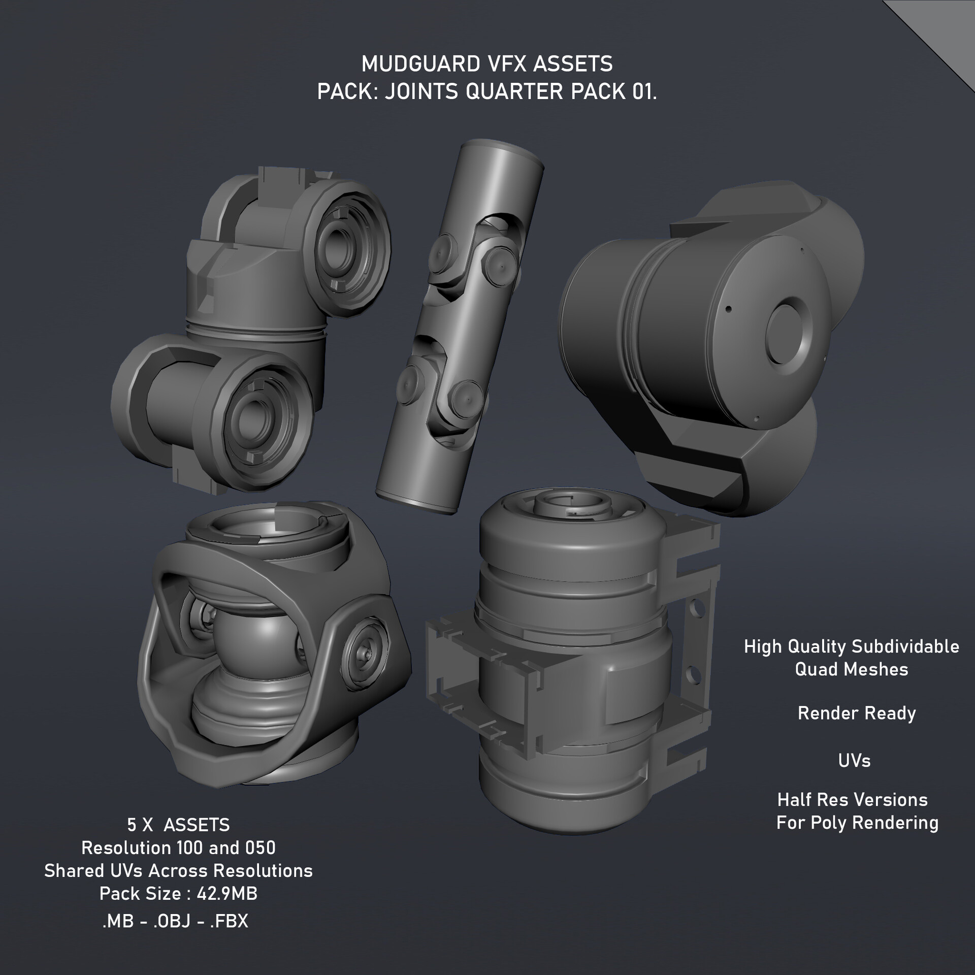 Mudguard Models - PACK: JOINTS QUARTER PACK 01